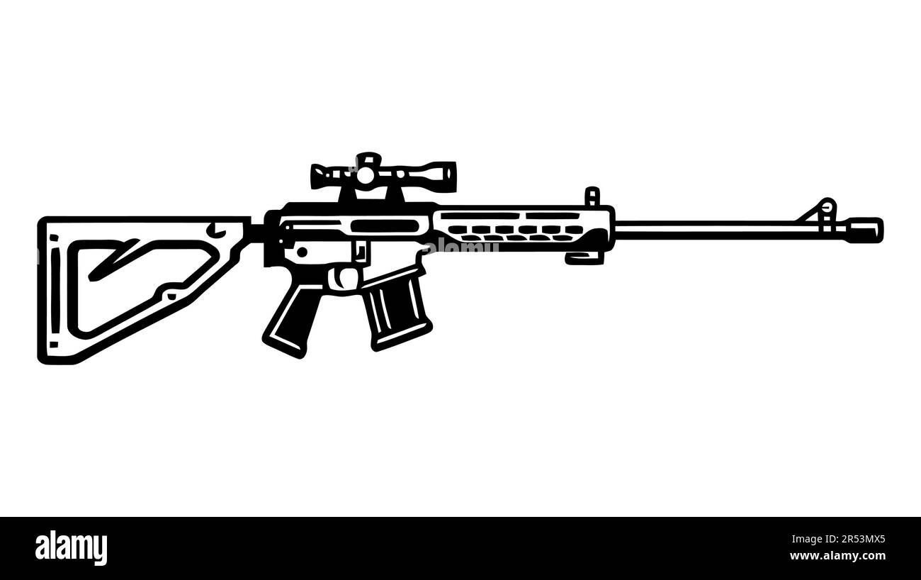 Assault rifle vector isolated on white background - Assault rifle ...