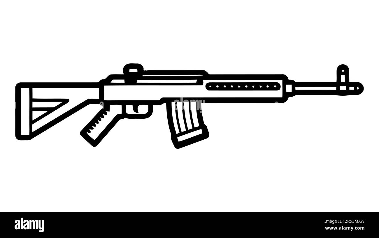 Assault rifle vector isolated on white background - Assault rifle ...
