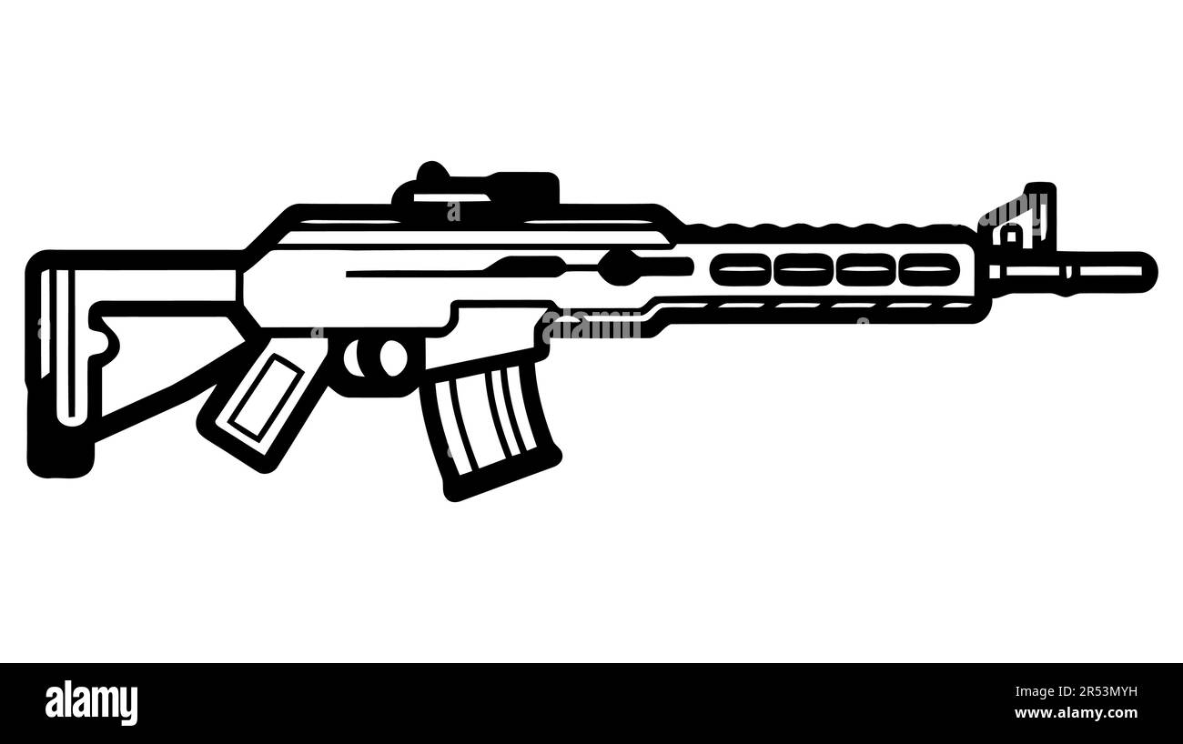 Assault rifle vector isolated on white background - Assault rifle ...