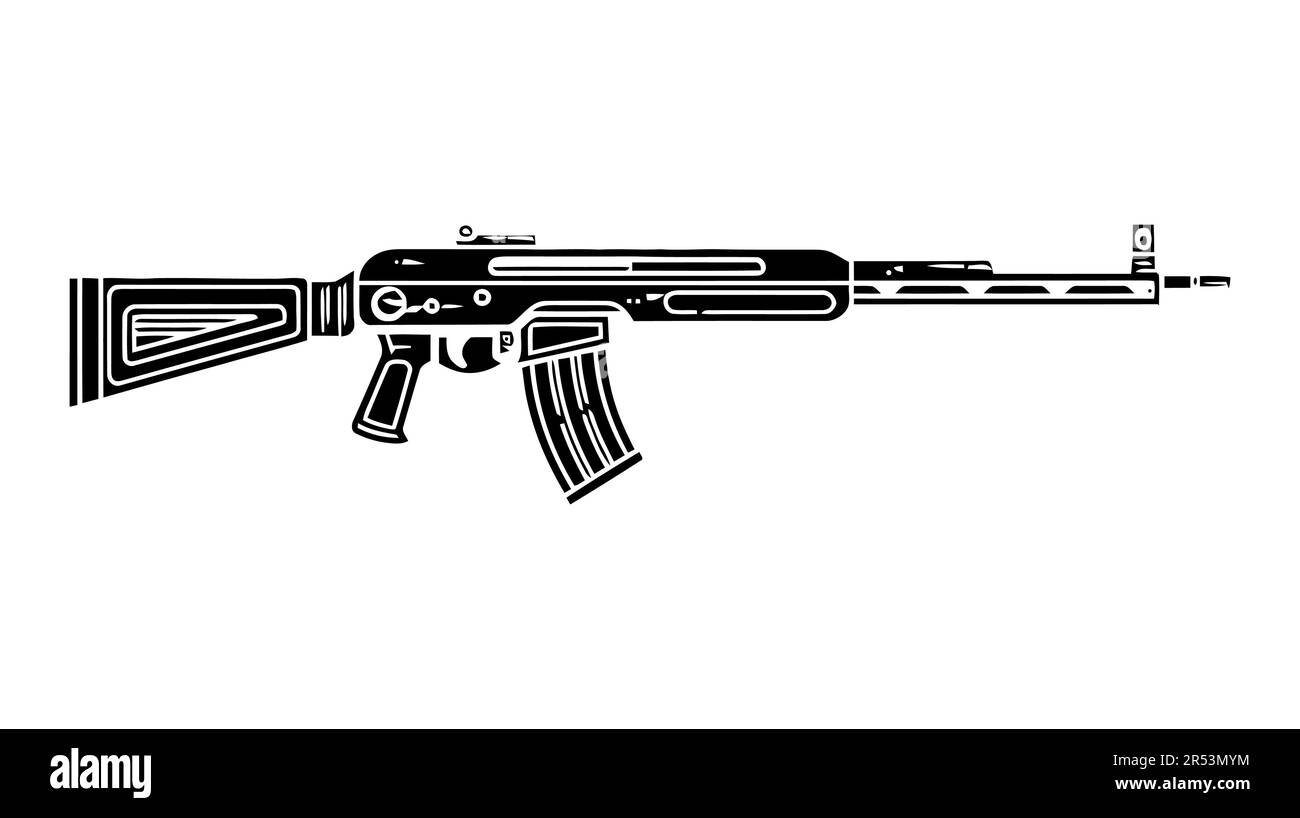 Assault rifle vector isolated on white background - Assault rifle ...