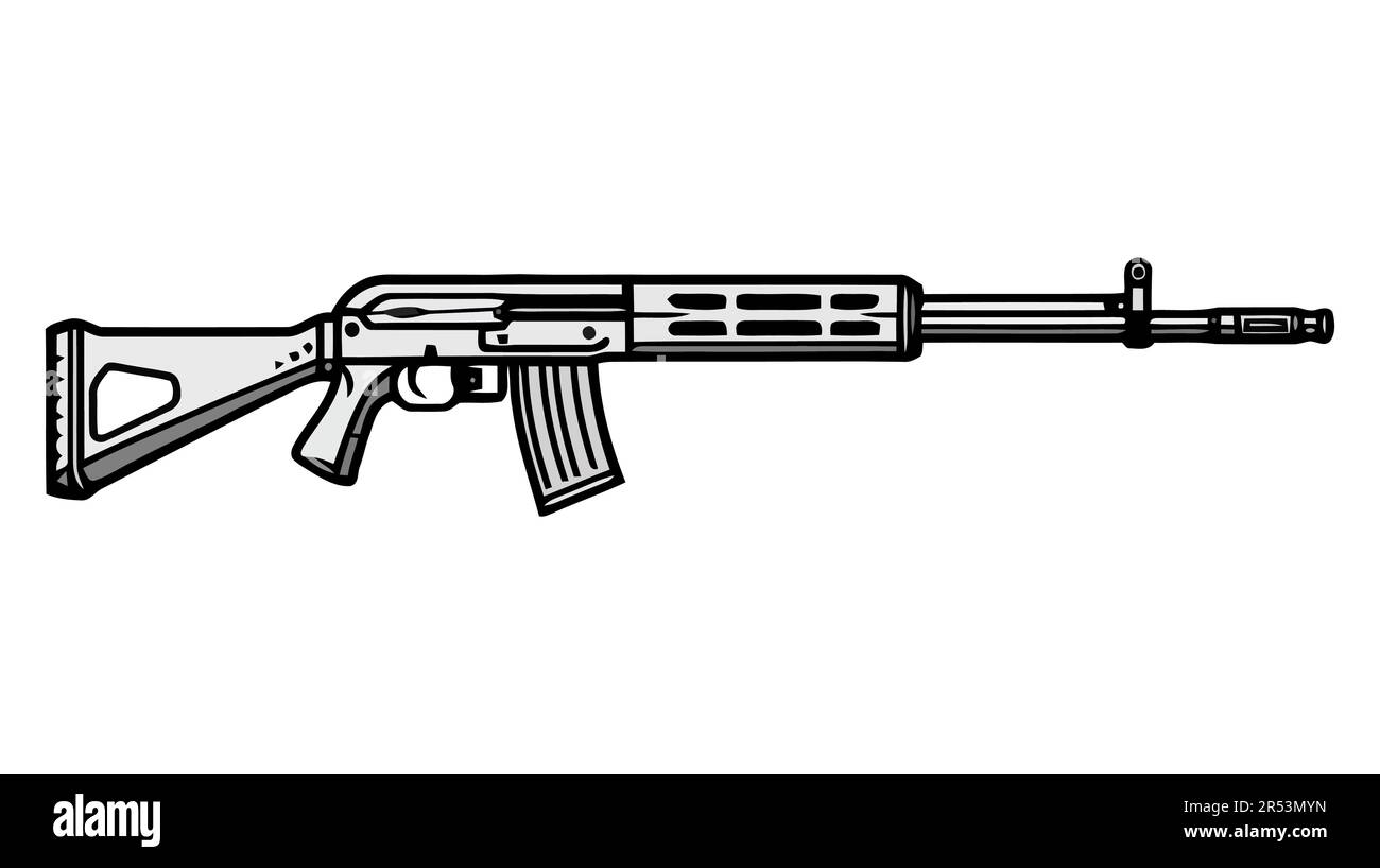 Assault rifle vector isolated on white background - Assault rifle ...