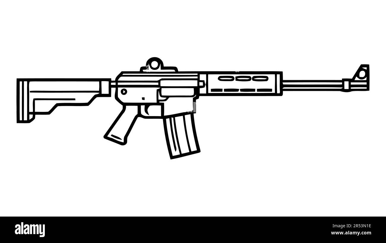 Assault rifle vector isolated on white background - Assault rifle ...