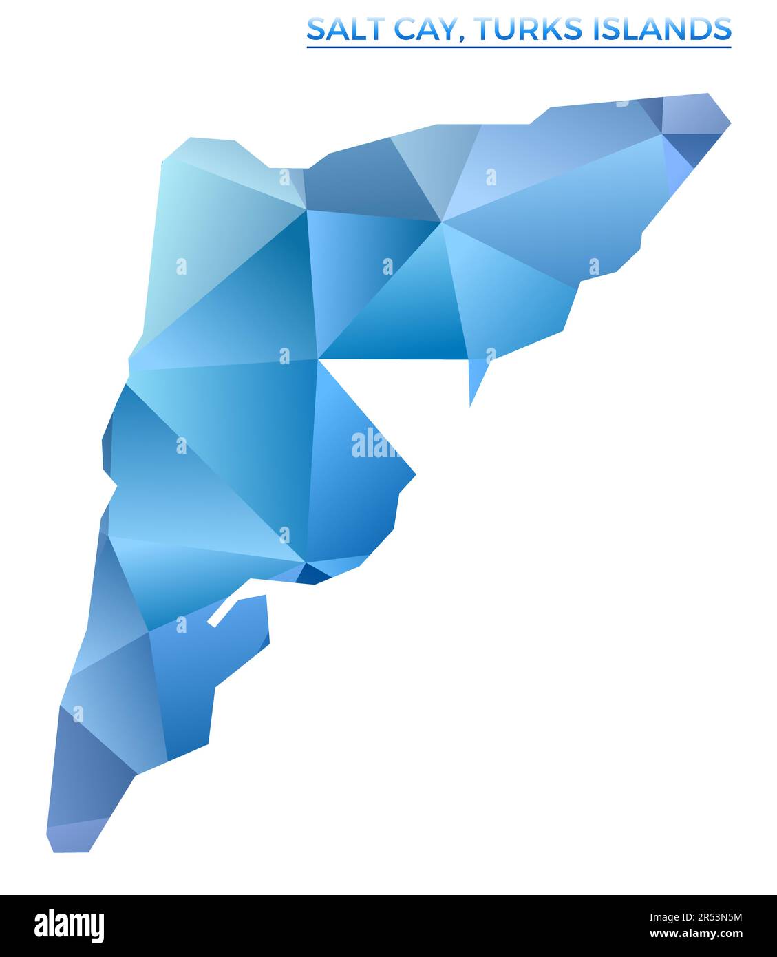 Vector polygonal Salt Cay, Turks Islands map. Vibrant geometric island ...