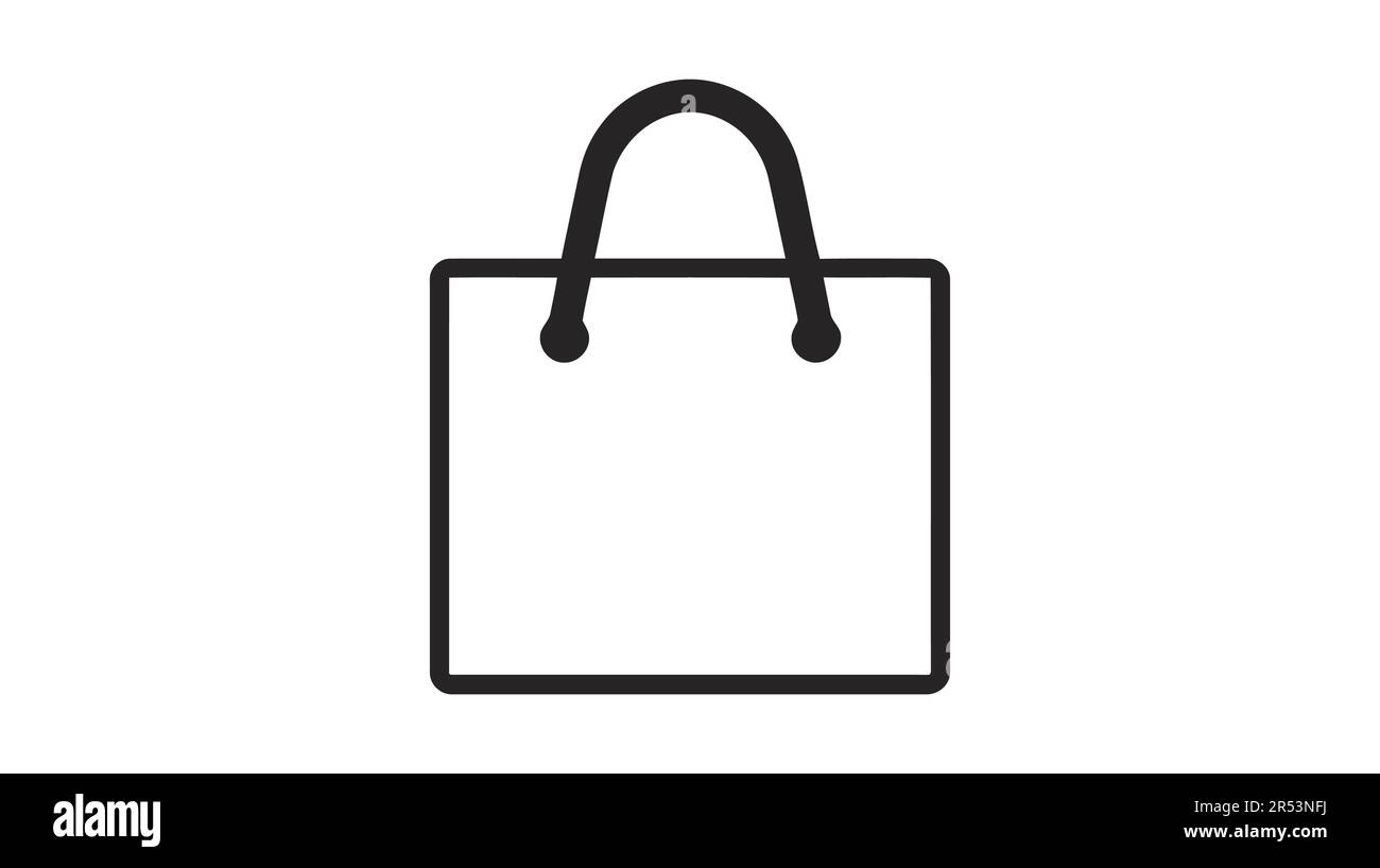 Shoping bag icon in flat style. Handbag sign vector illustration on ...