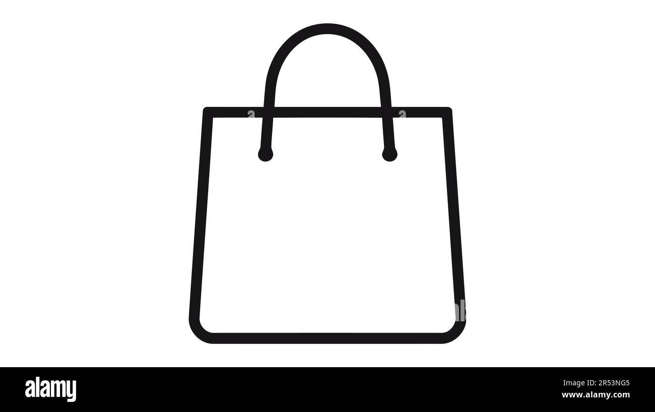 Shoping bag icon in flat style. Handbag sign vector illustration on ...