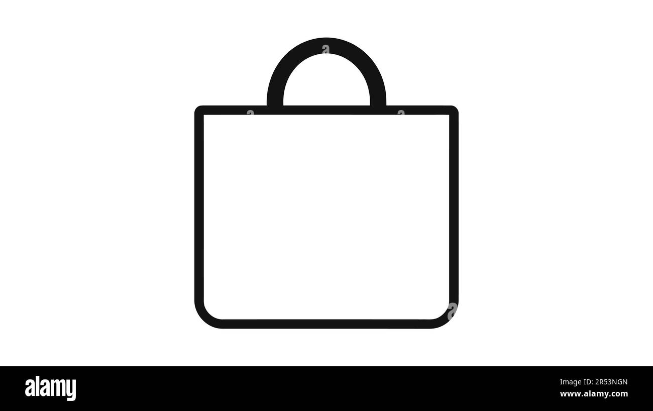 Shoping bag icon in flat style. Handbag sign vector illustration on ...