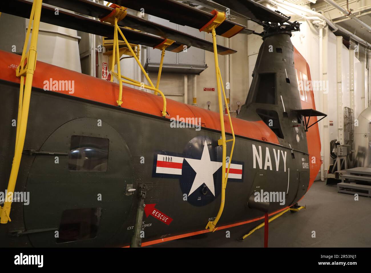 USS Hornet Air and Space museum, Piasecki helicopter Stock Photo - Alamy