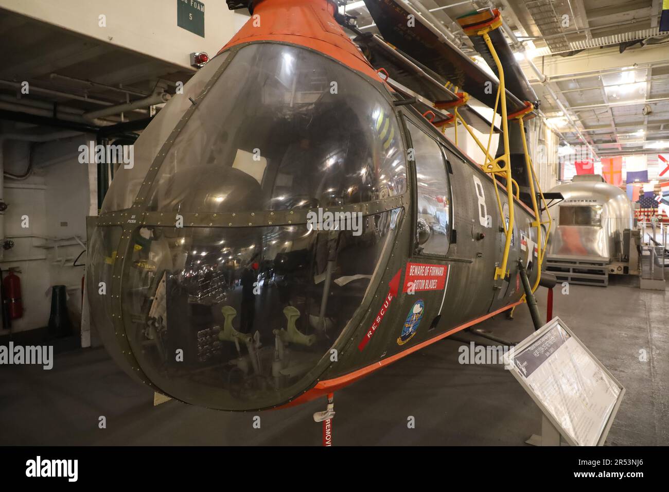 USS Hornet Air and Space museum, Piasecki helicopter Stock Photo - Alamy