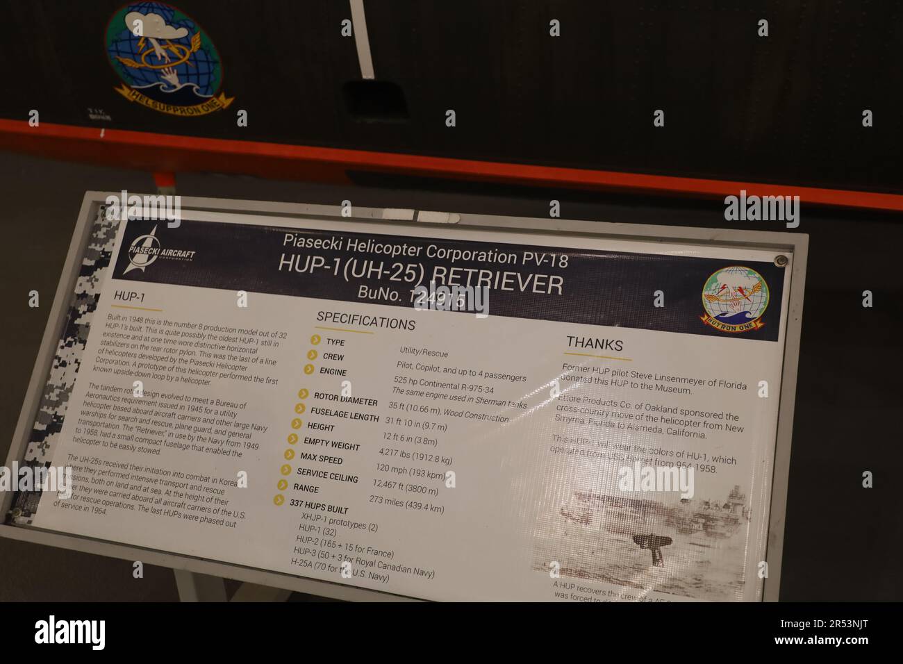 USS Hornet Air and Space museum, Piasecki helicopter Stock Photo - Alamy