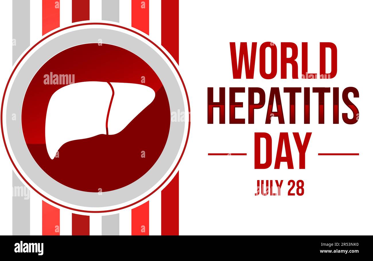 July 28 is observed as world hepatitis day, background with typography ...