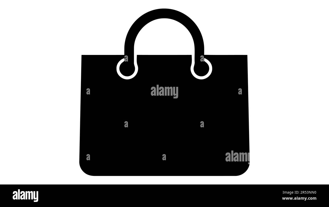 Shoping bag icon in flat style. Handbag sign vector illustration on ...