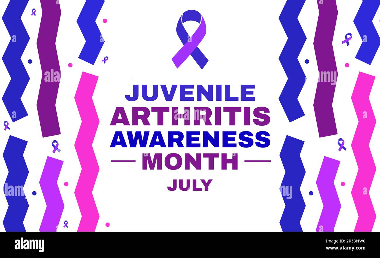 Juvenile arthritis awareness month background with ribbon and colorful ...