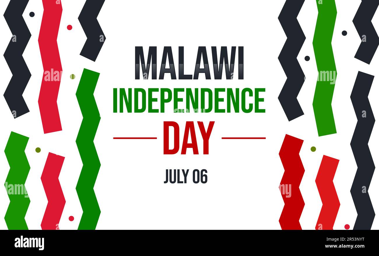 Malawi independence day background in colorful shapes and text in the ...