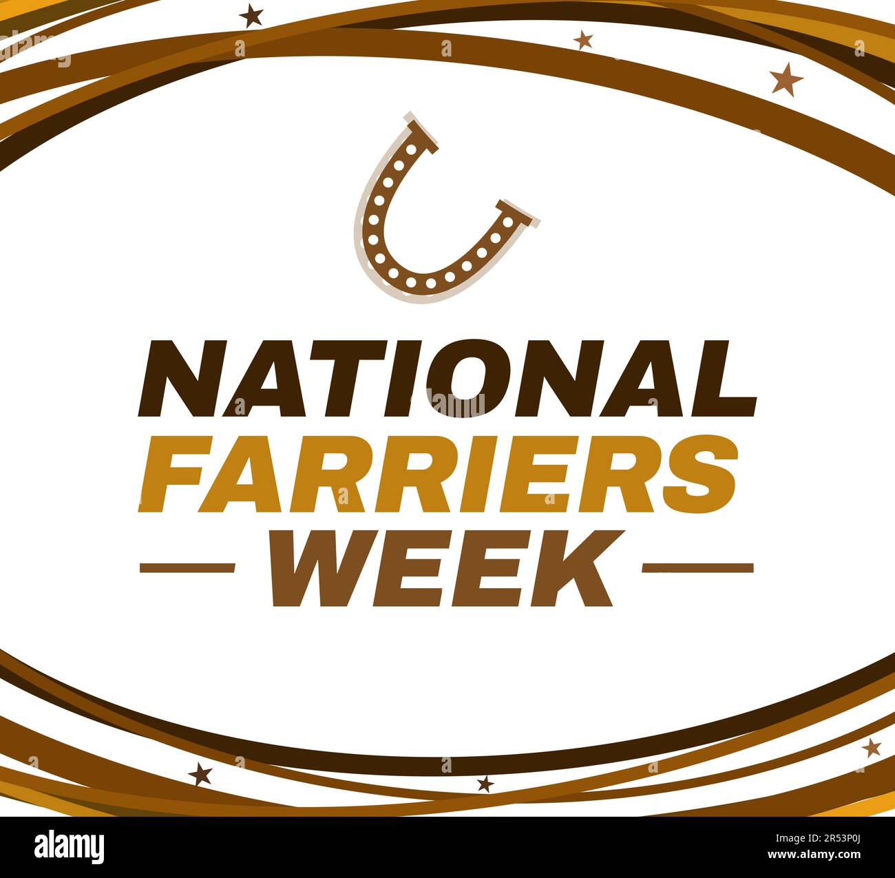 National Farriers Week background in brown color design and typography ...