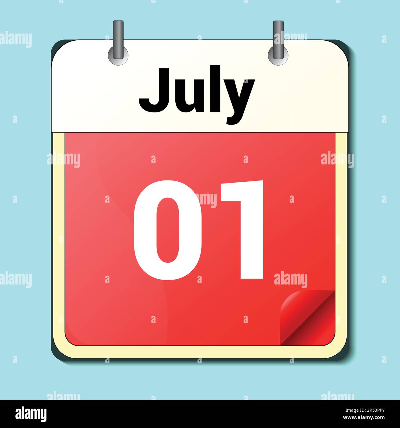 day on the calendar, vector image format, july 01 Stock Vector Image ...
