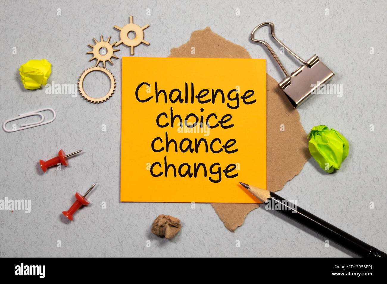 Inspirational and Motivational Concept - challenge choice chance change ...