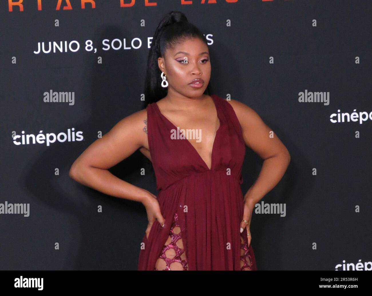 American actress Dominique Fishback poses for photos on the red carpet ...
