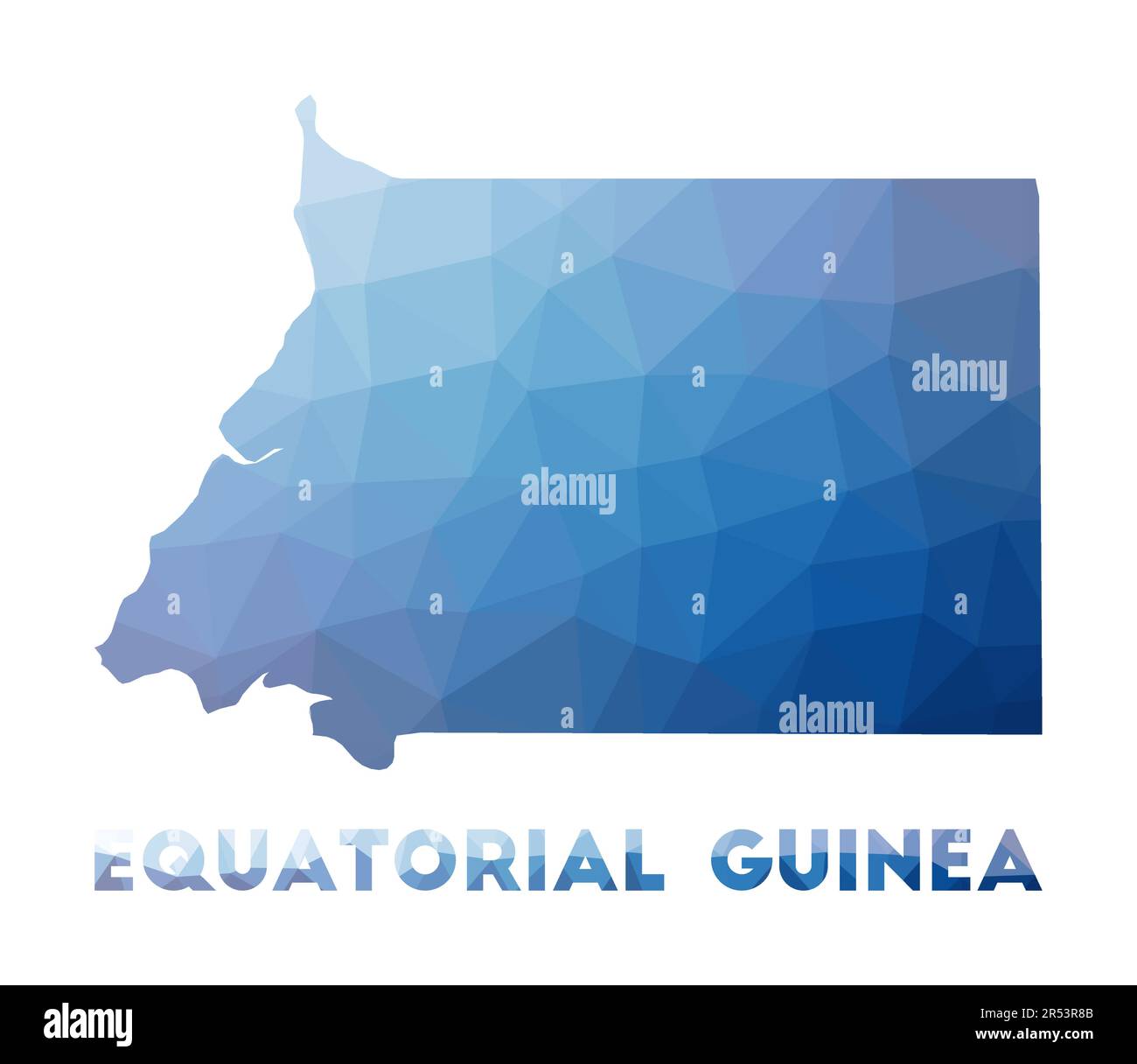 Low poly map of Equatorial Guinea. Geometric illustration of the ...
