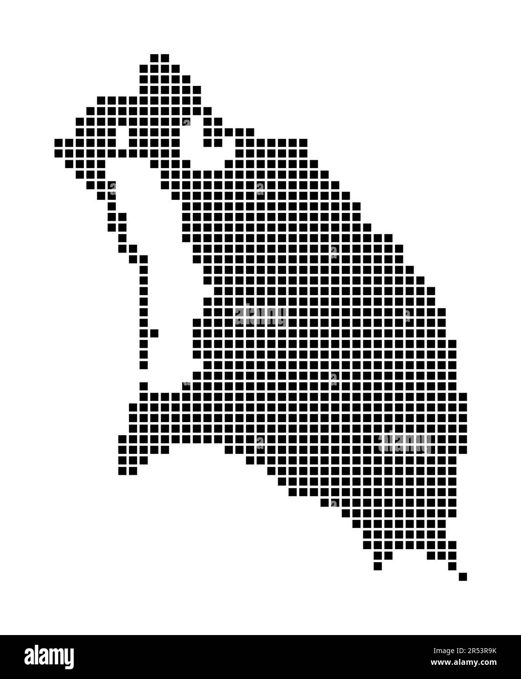 Barbuda map. Map of Barbuda in dotted style. Borders of the island ...