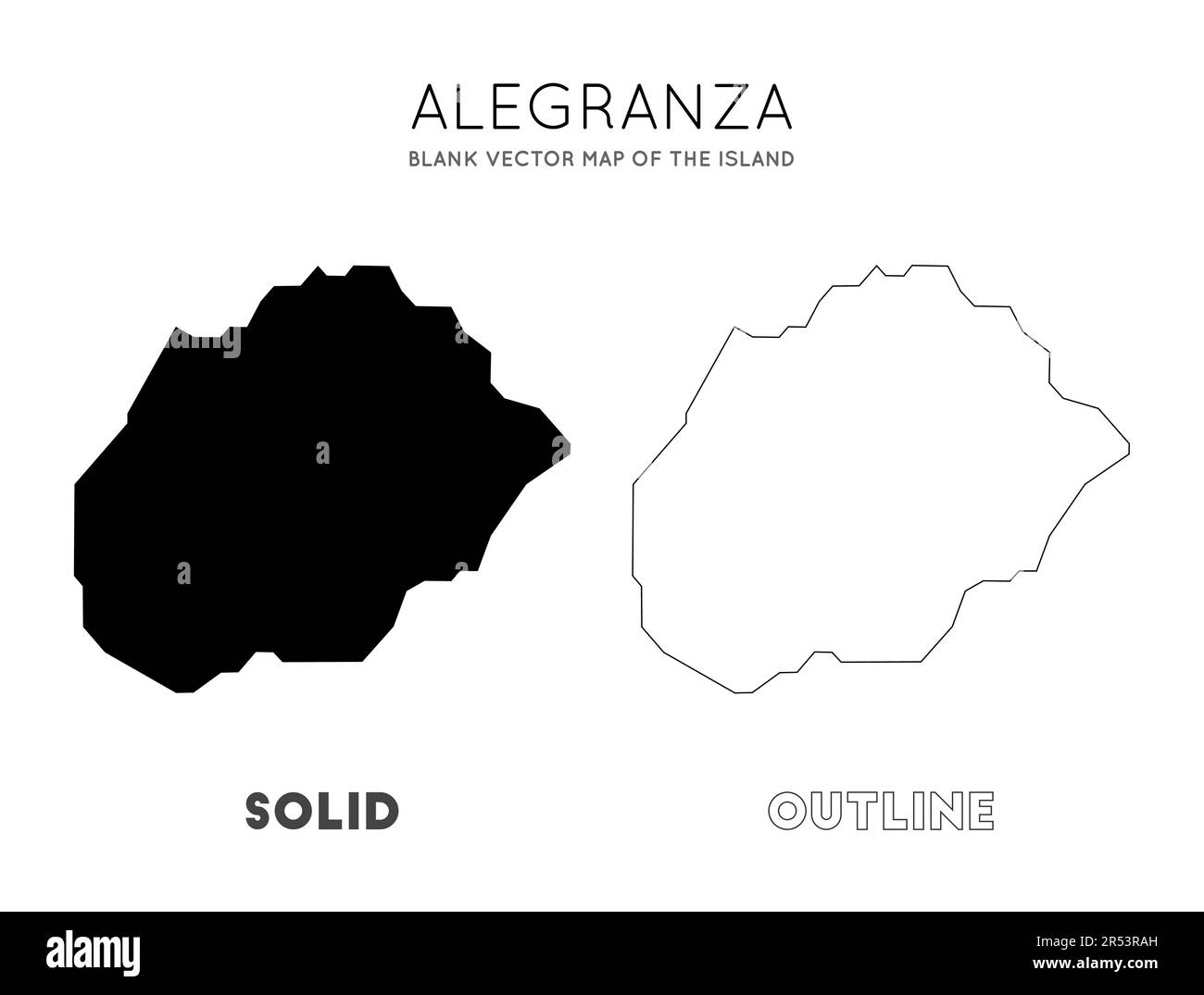 Alegranza map. Blank vector map of the Island. Borders of Alegranza for ...