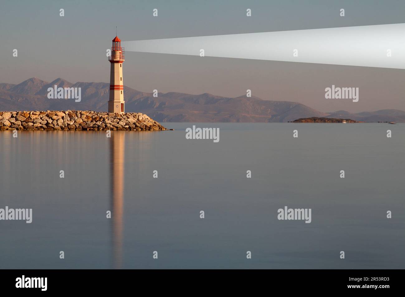 guiding and locator lighthouse with its light. very important for sea ...