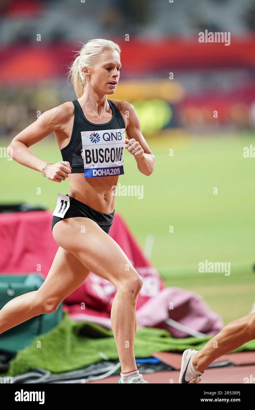 Camille Buscomb running the 5000m at the 2019 World Athletics ...