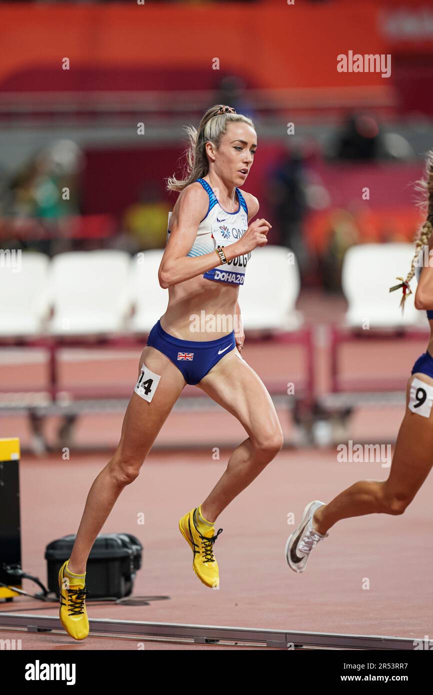 Eilish McColgan running the 5000m at the 2019 World Athletics ...