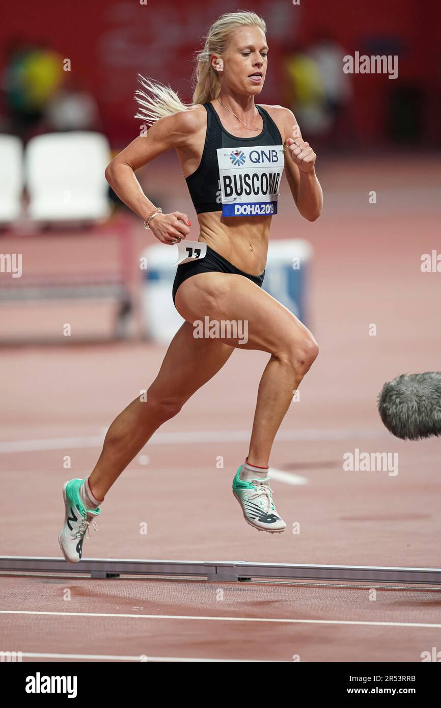 Camille Buscomb running the 5000m at the 2019 World Athletics ...