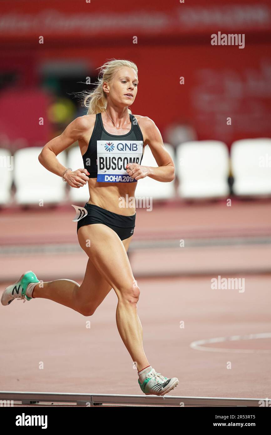 Camille Buscomb running the 5000m at the 2019 World Athletics ...