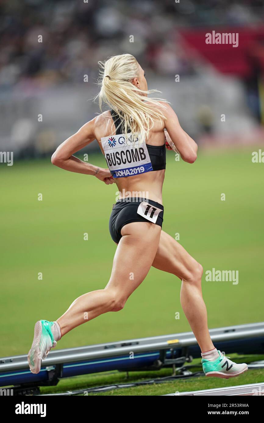 Camille Buscomb running the 5000m at the 2019 World Athletics ...
