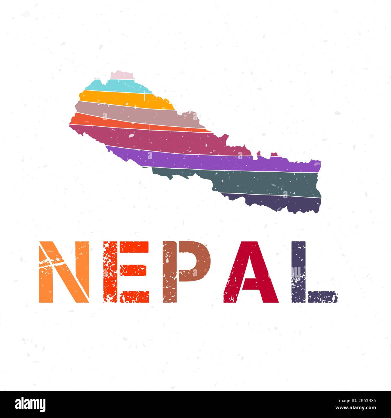 Nepal map design. Shape of the country with beautiful geometric waves ...