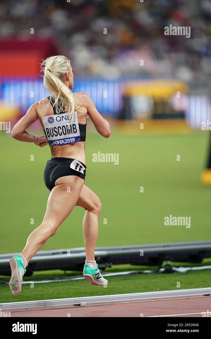 Camille Buscomb running the 5000m at the 2019 World Athletics ...