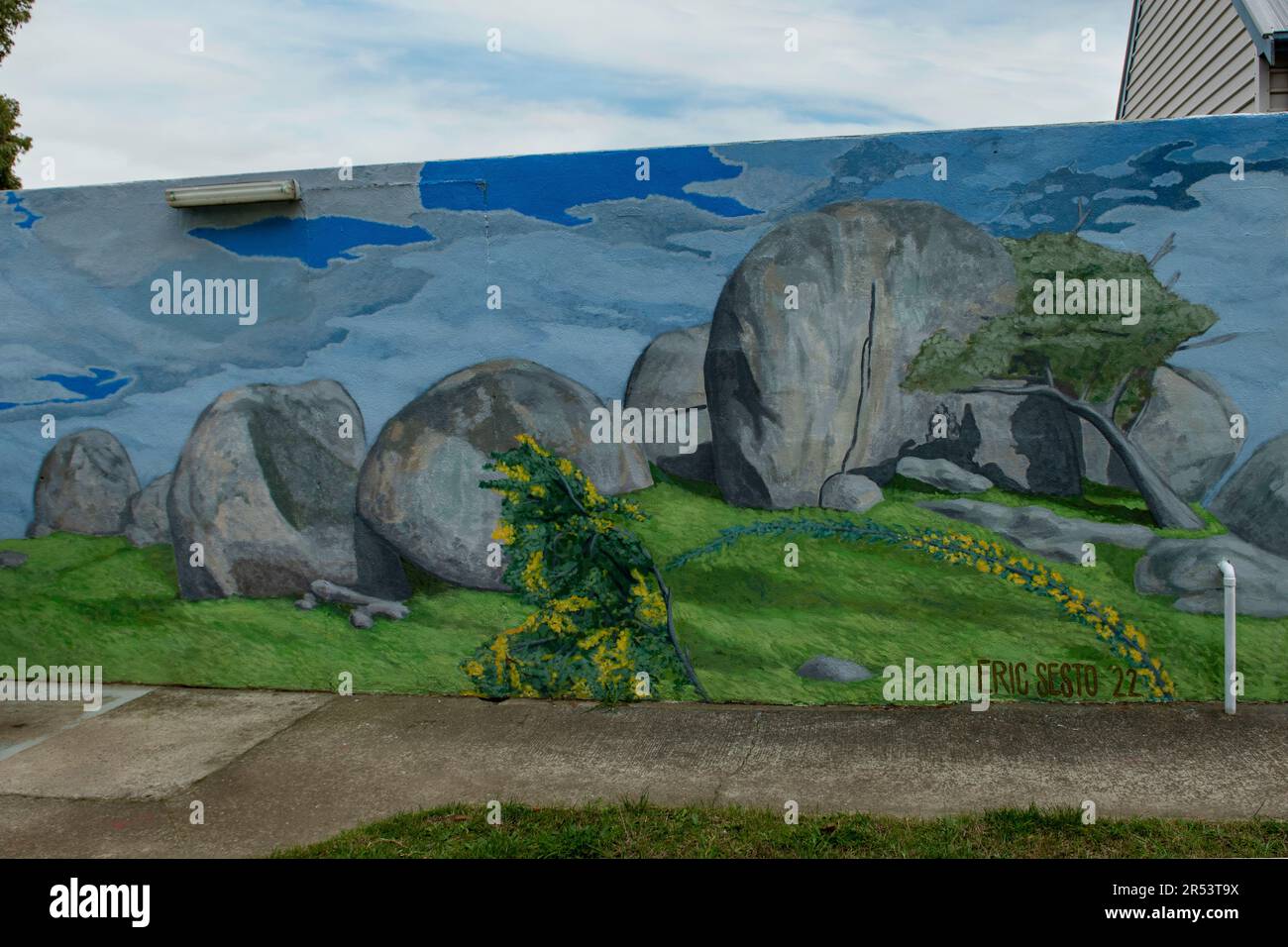 Big Rocks Street Art by Eric Sesto, Tooborac, Victoria, Australia Stock ...