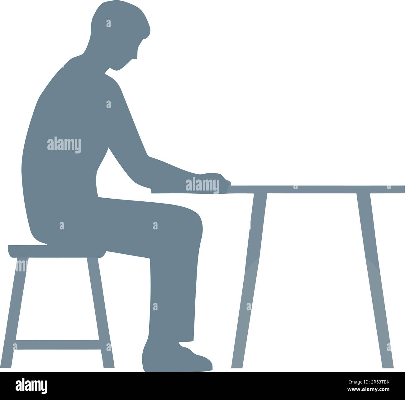 Stool sitting silhouette illustration Stock Vector Images - Alamy