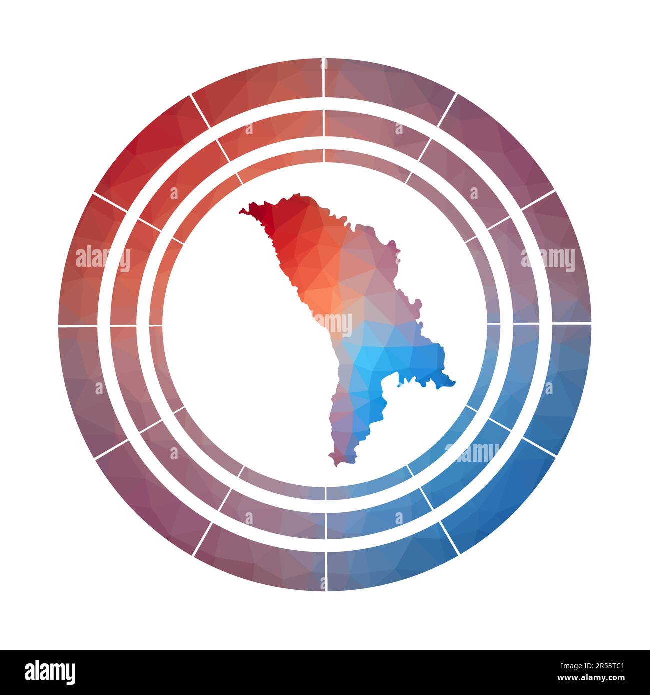 Moldova badge. Bright gradient logo of country in low poly style ...