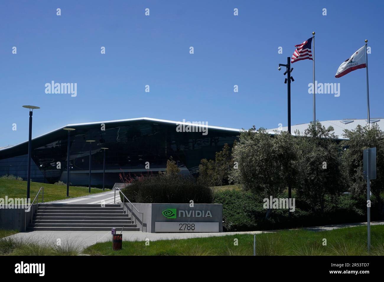 A Nvidia office building is shown in Santa Clara, Calif., Wednesday ...