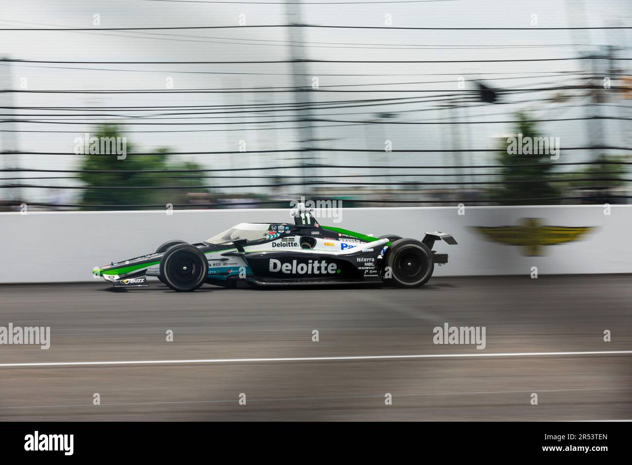 Chip Ganassi Racing driver Takuma Sato (11) of Japan races in the 2023 ...