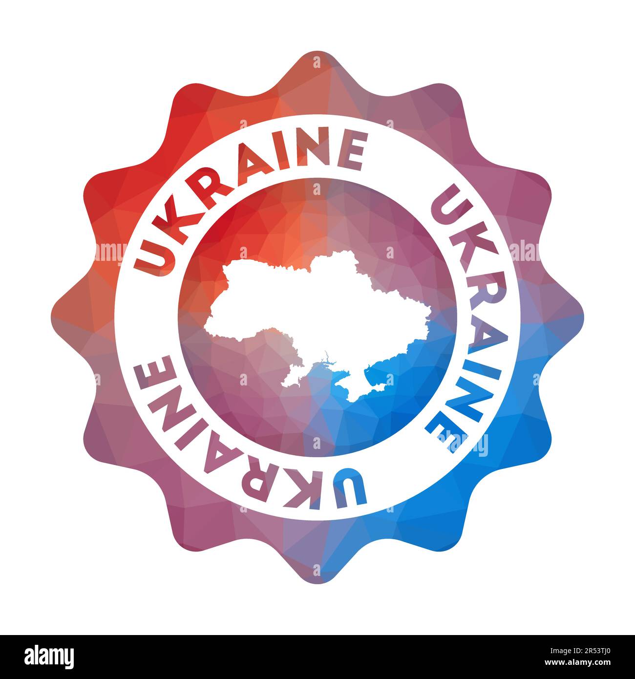 Ukraine low poly logo. Colorful gradient travel logo of the country in ...