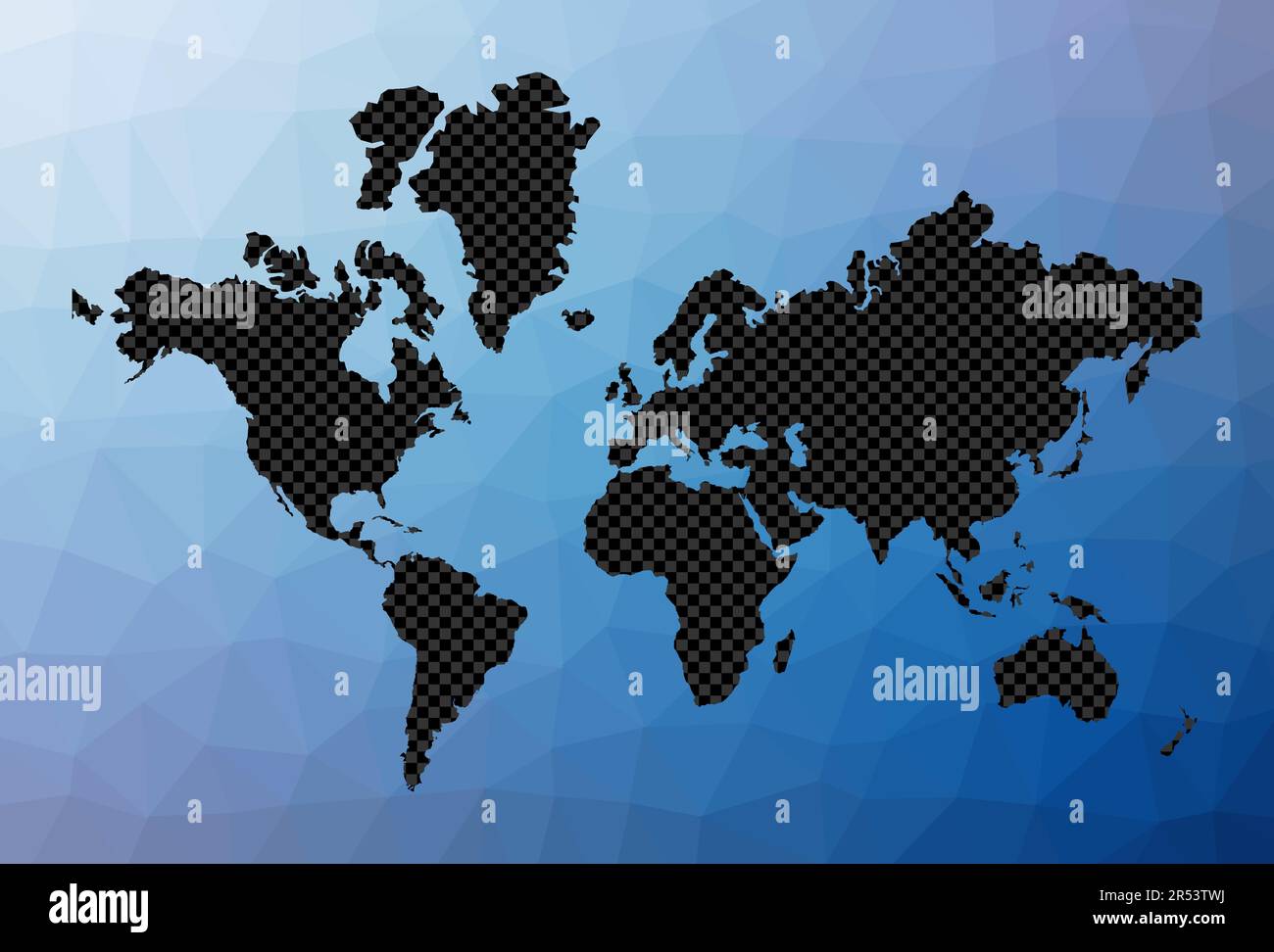 The World geometric map. Stencil shape of The World in low poly style ...