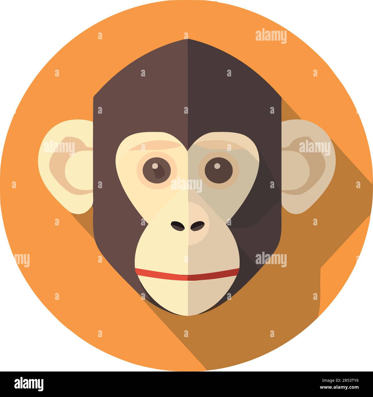 Cute monkey mascot symbol in flat design Stock Vector Image & Art - Alamy