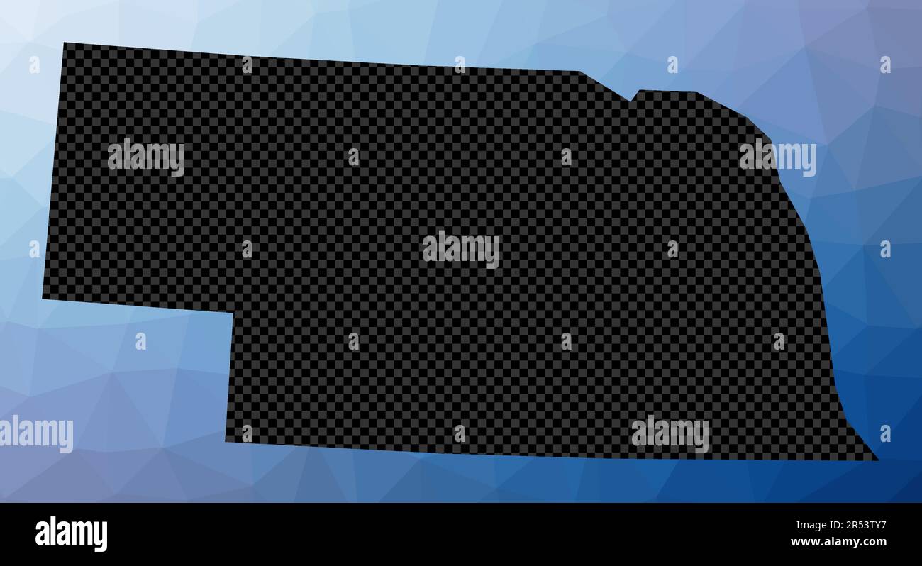 Nebraska geometric map. Stencil shape of Nebraska in low poly style ...