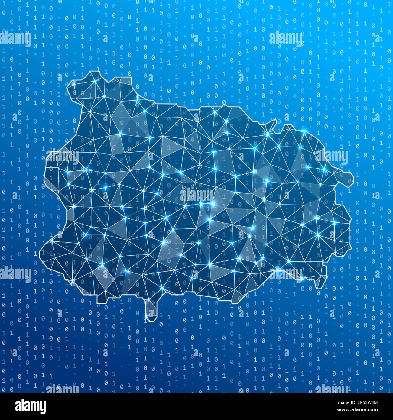 Network map of Ischia. Island digital connections map. Technology ...