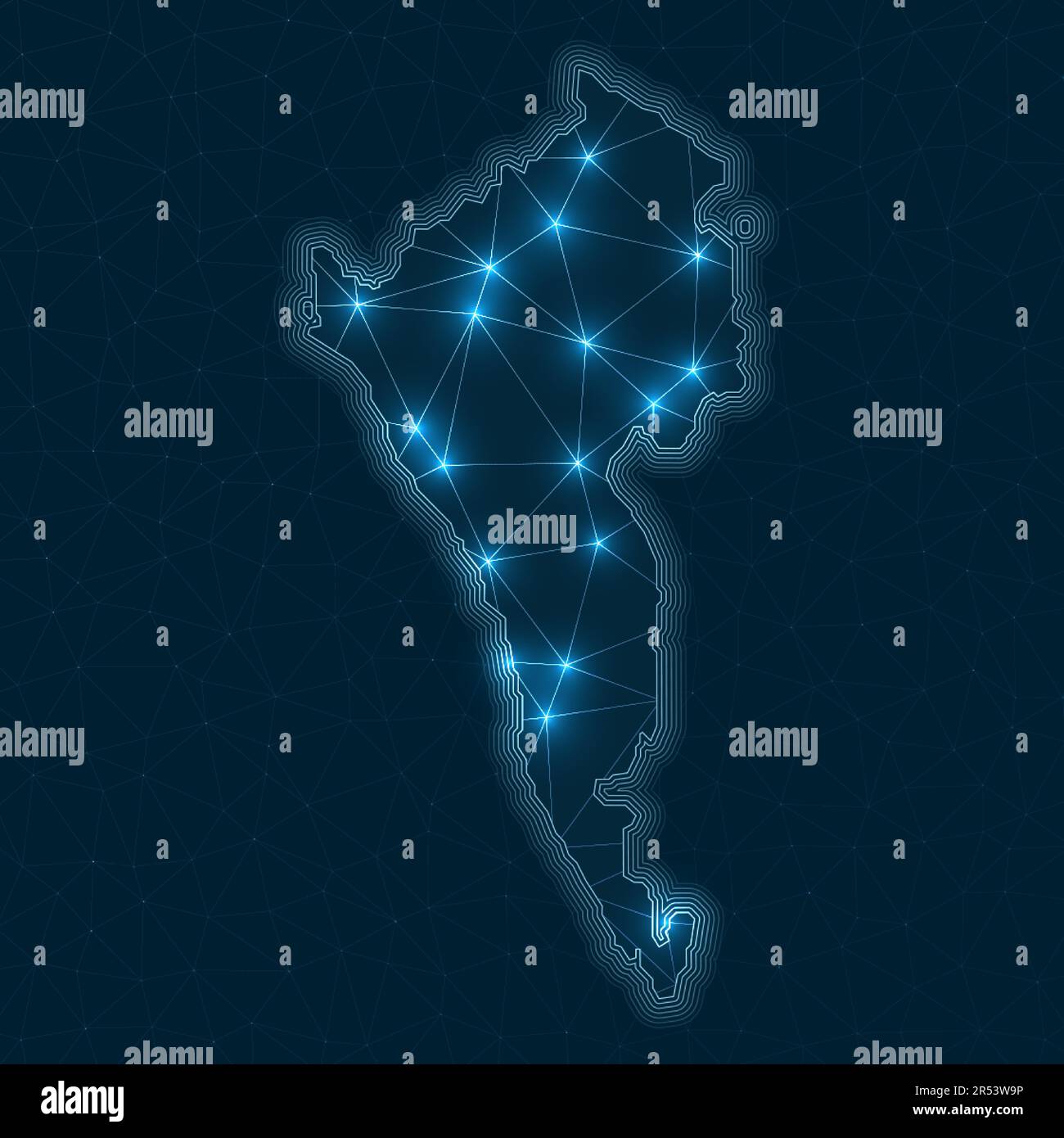 Coron Island network map. Abstract geometric map of the island. Digital ...
