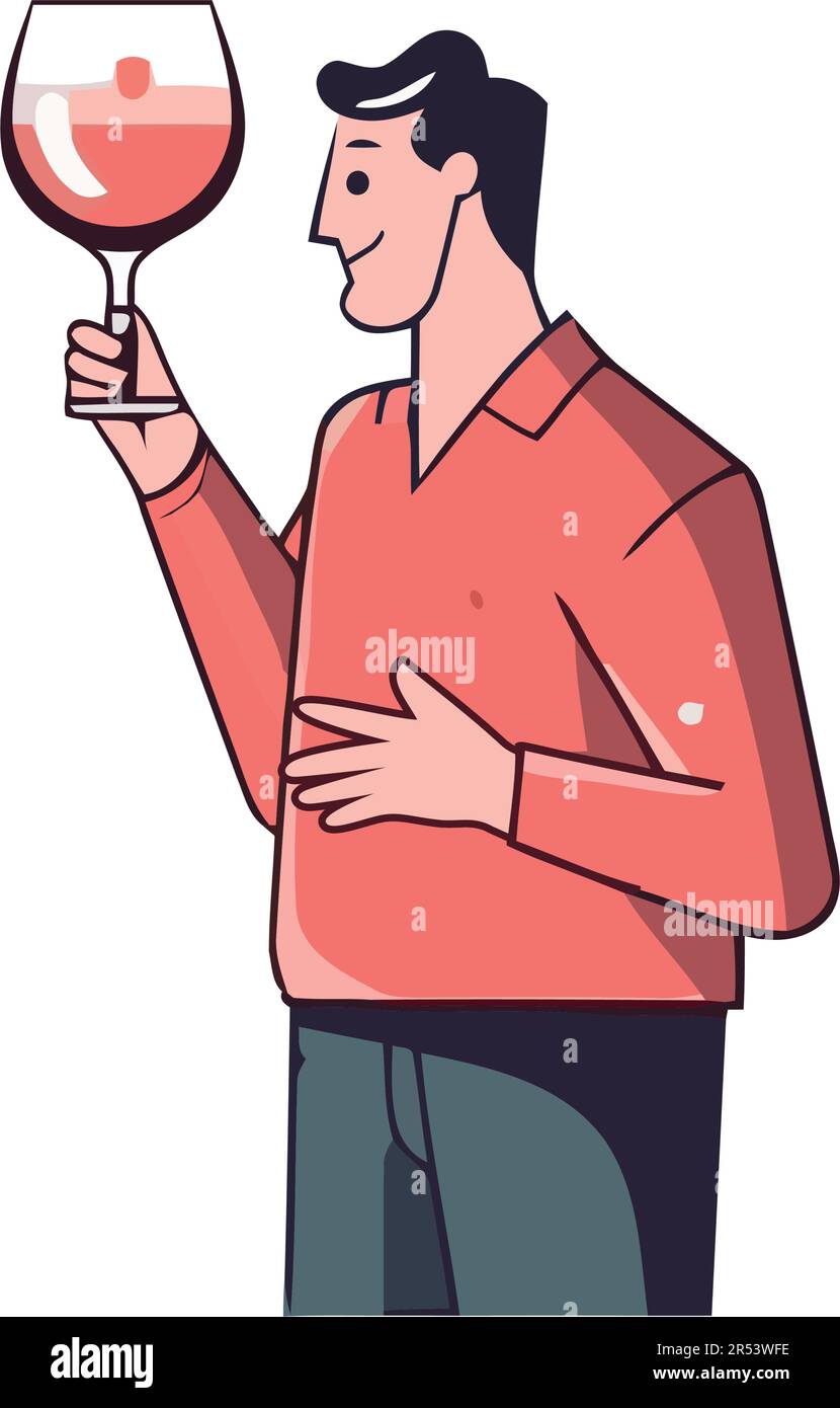 Man holding wineglass Stock Vector Images - Alamy