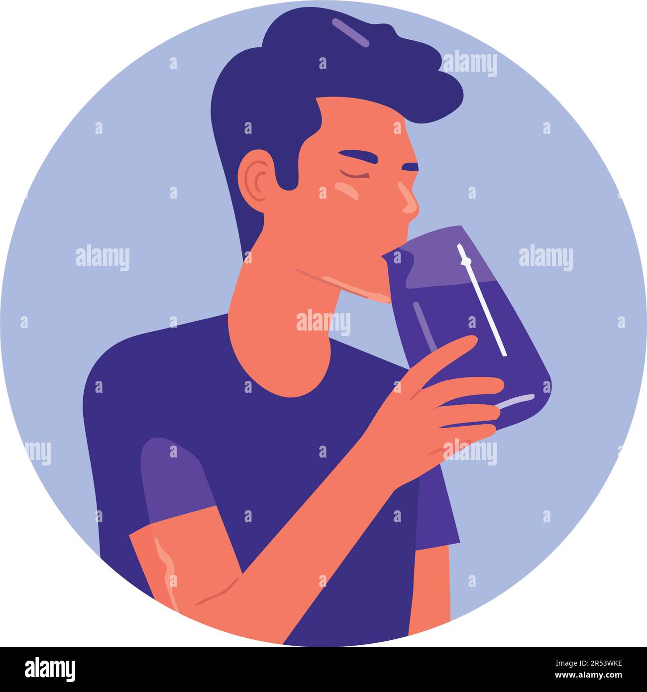 Man drinking from glass Stock Vector Images - Alamy