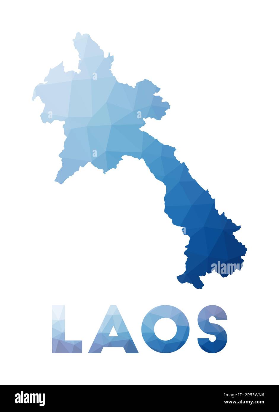 Low poly map of Laos. Geometric illustration of the country. Laos ...