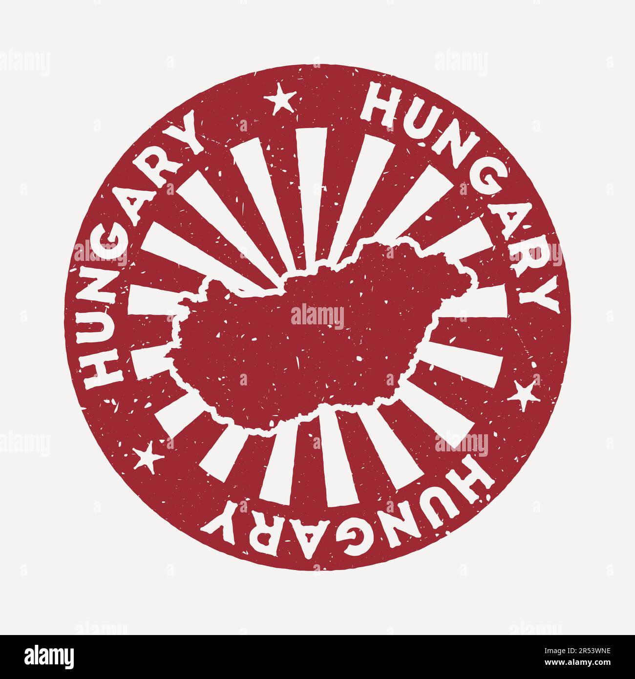 Hungary stamp. Travel red rubber stamp with the map of the country ...