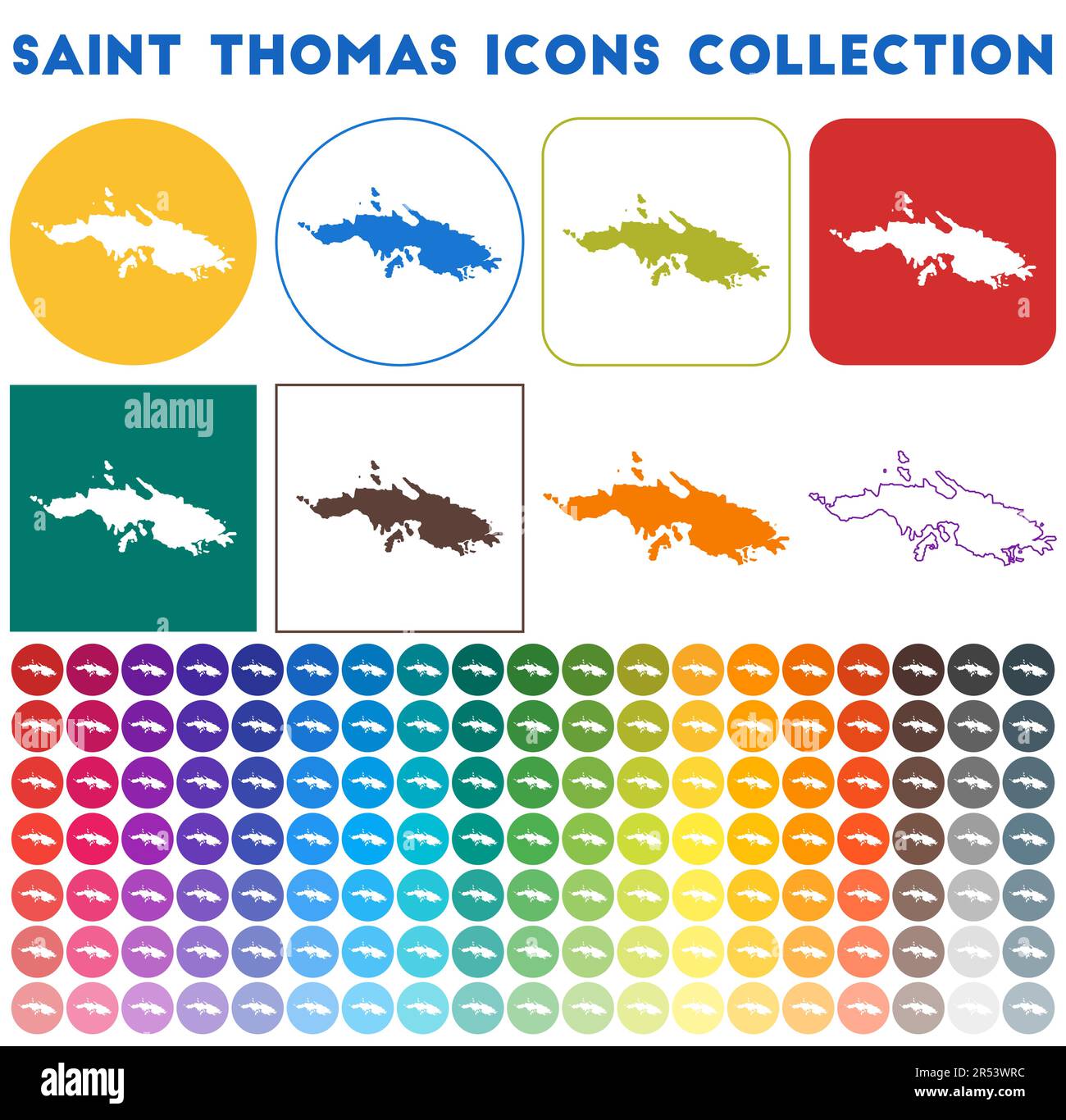 Island saint thomas map Stock Vector Images - Alamy