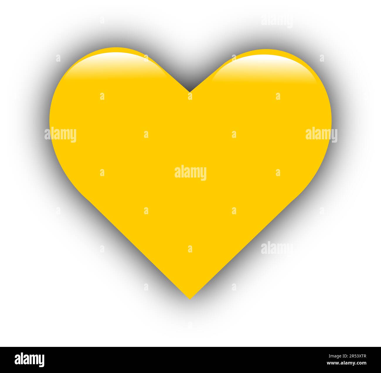 Yellow heart illustration on white Stock Photo - Alamy
