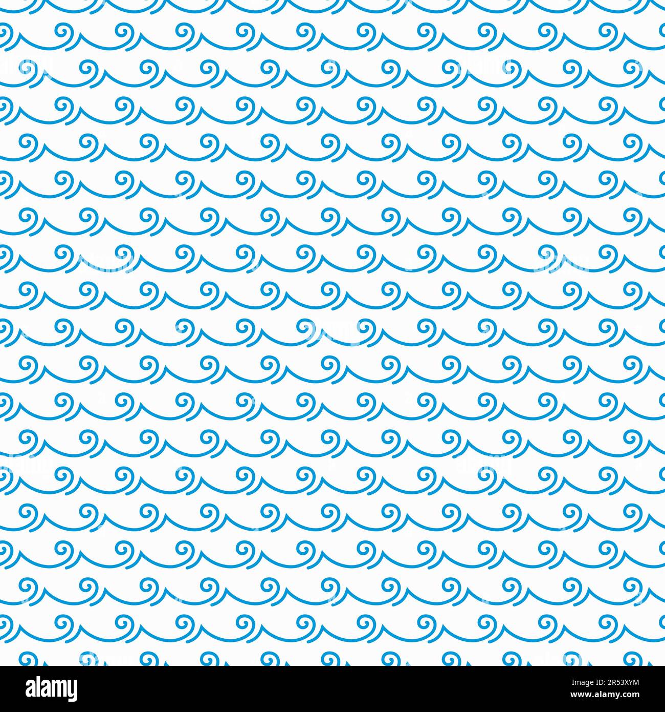 Sea and ocean blue line waves seamless pattern. Wallpaper nautical ...